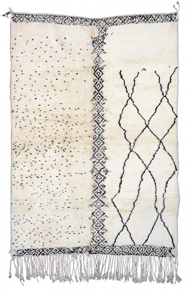 Beni ourain rugs, Creamy-white Contemporary Rug 1067