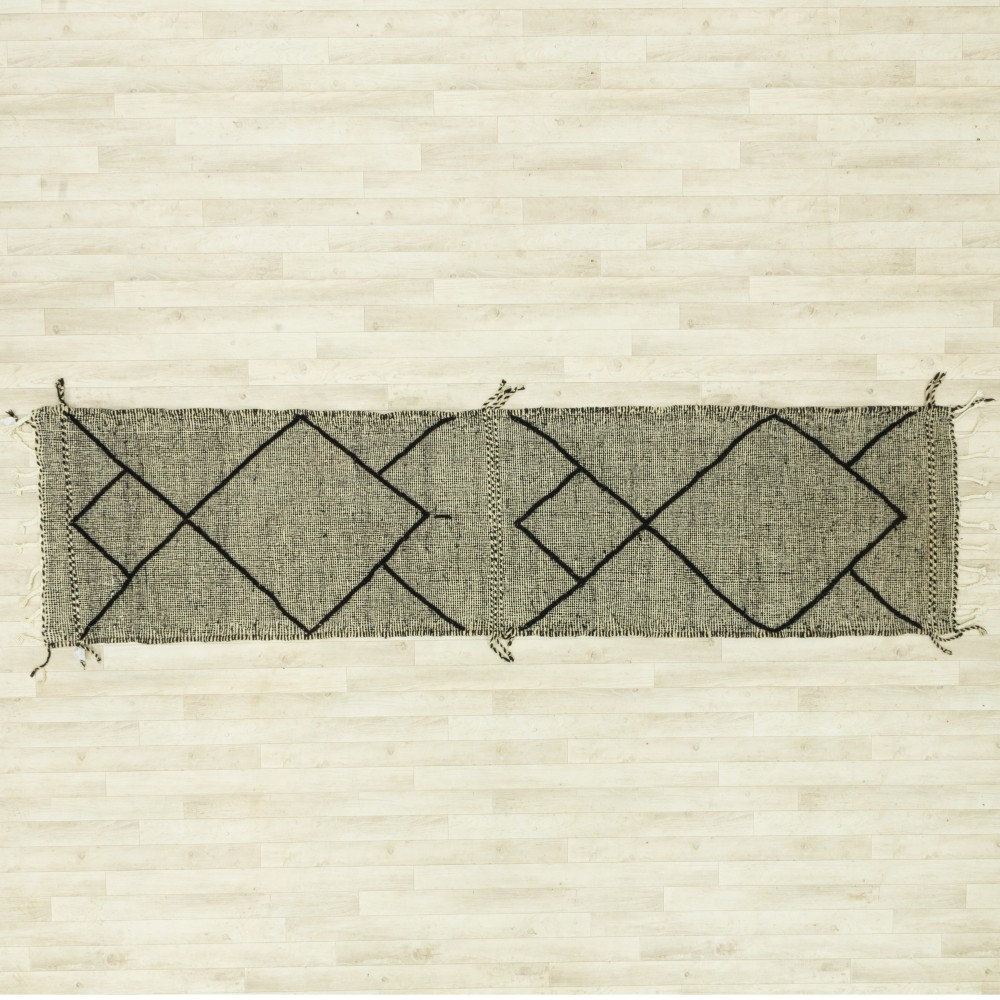 Zanafi rugs, Black&White Floor Runner 1356