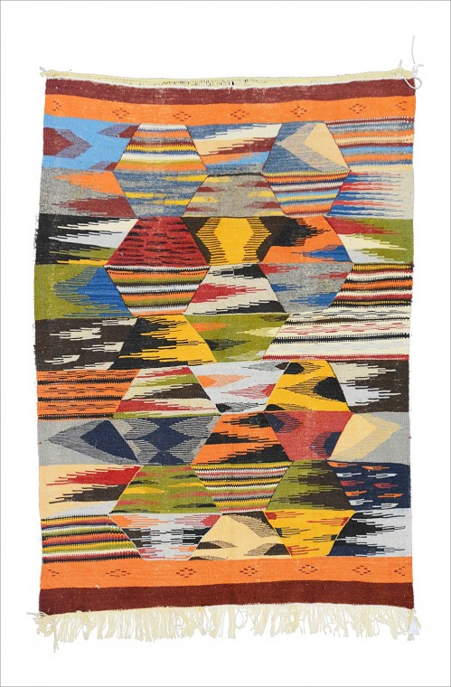 Moroccan Kilim rugs, Colorful Vintage Rug 1121